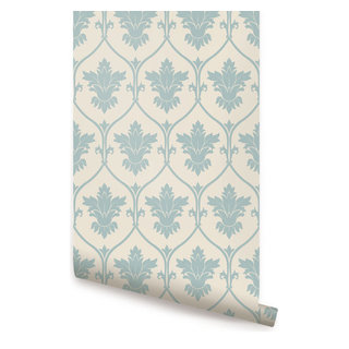 Damask Wallpaper, Peel and Stick, 24"w X 108"h - Transitional ...