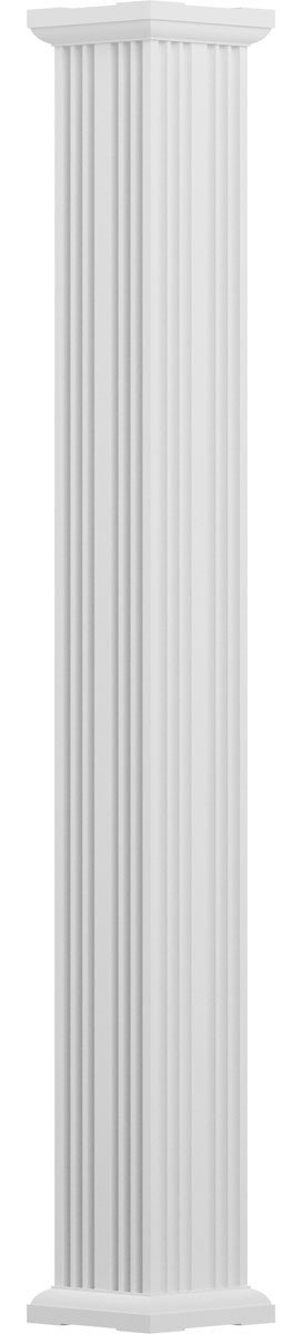 3" x 8' Endura-Aluminum Column, Square Shaft, Gloss White Finish, 8 ...
