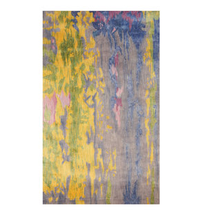 Multi-Colored Contemporary Abstract Bamboo Picaso Area Rug, 5' x 8 ...