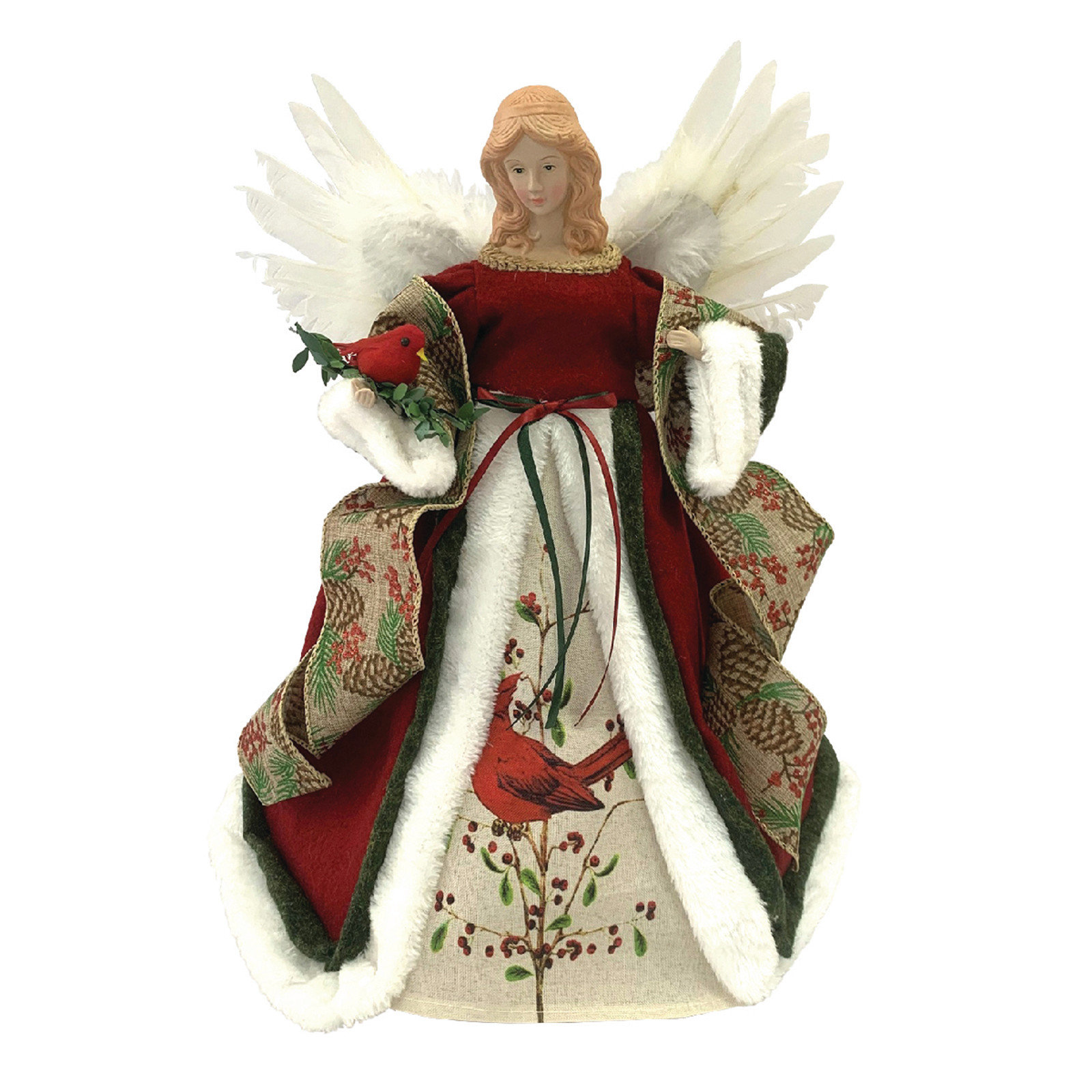 16" Cardinal Angel Tree Topper - Holiday Accents And Figurines - by ...