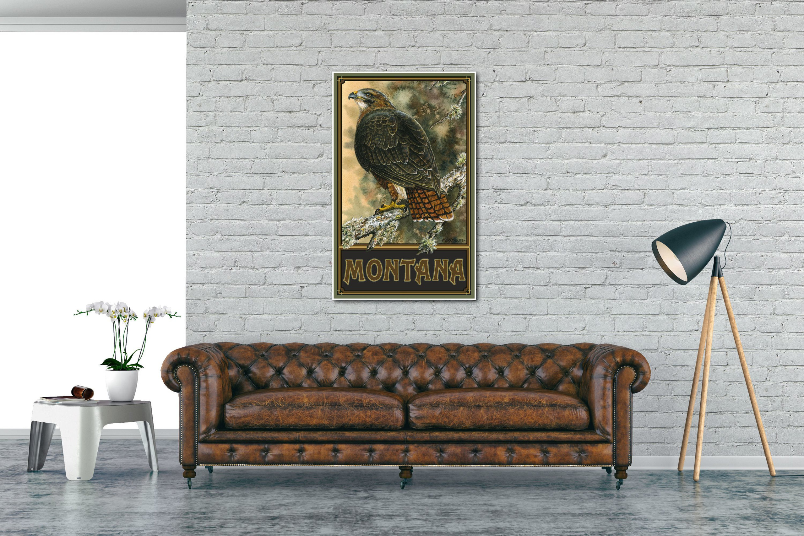 by Artist Dave Bartholet Red Tail Hawk Montana Art Print, 30"x45 ...