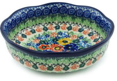 Polish Pottery 6" Stoneware Bowl Hand-Decorated Design - Mediterranean ...