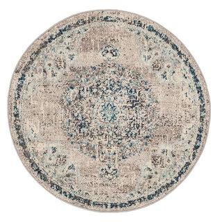 Traditional Penelope Smoke Area Rug, 3'3" Round - Contemporary - Area ...