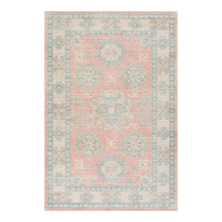 Surya Oregon ORG-2303 5'x7'6" Rug, Sky Blue/Navy/Orange/Yellow/White ...