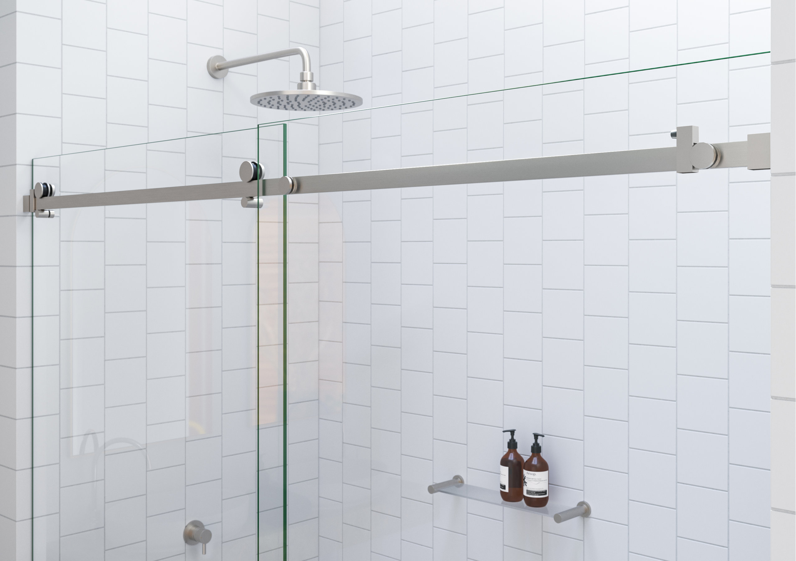 48-52"x78" Frameless Sliding Shower Door With Square Hardware ...