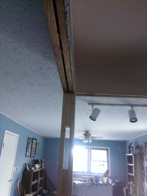 Support beam, posts, meets wall...