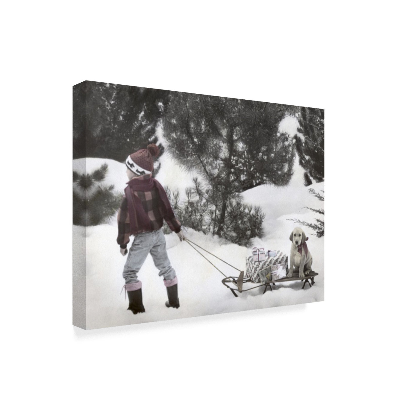 Gail Goodwin 'Sleigh Ride' Canvas Art, 47"x35" - Contemporary - Prints ...