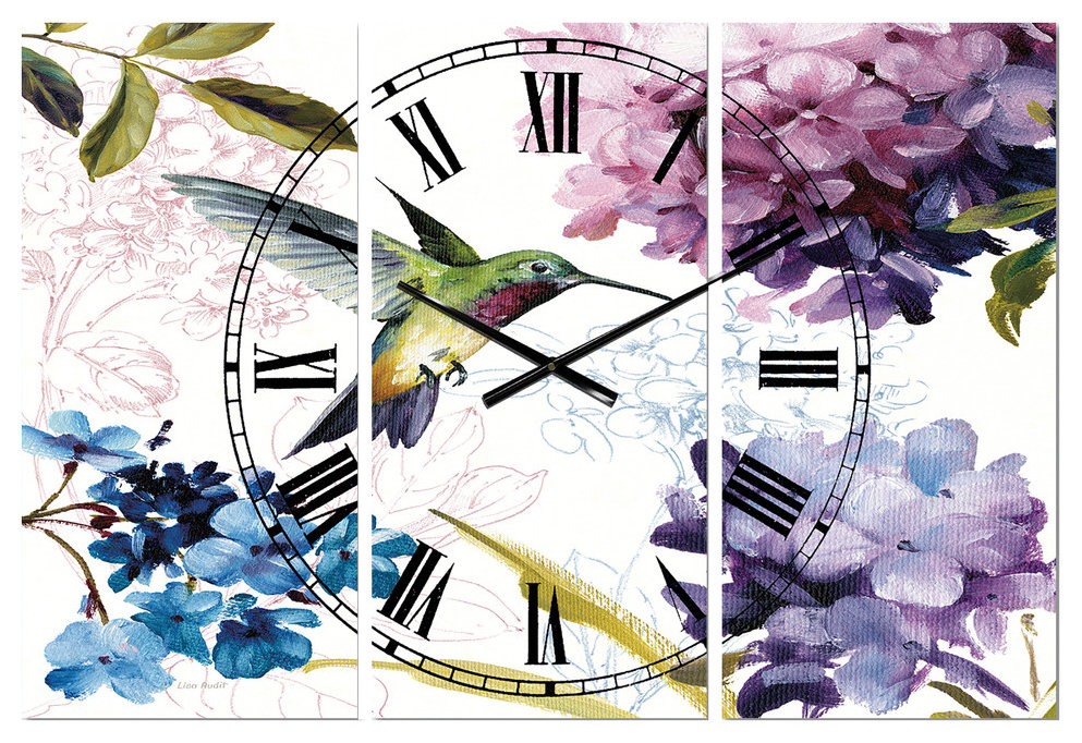 Spring Nectar Square Ii Traditional Multipanel Metal Clock - Tropical ...