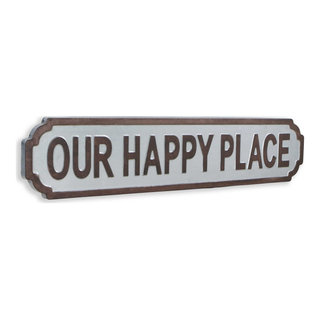 Gray Metal Text Wall Decor - Transitional - Novelty Signs - by ...