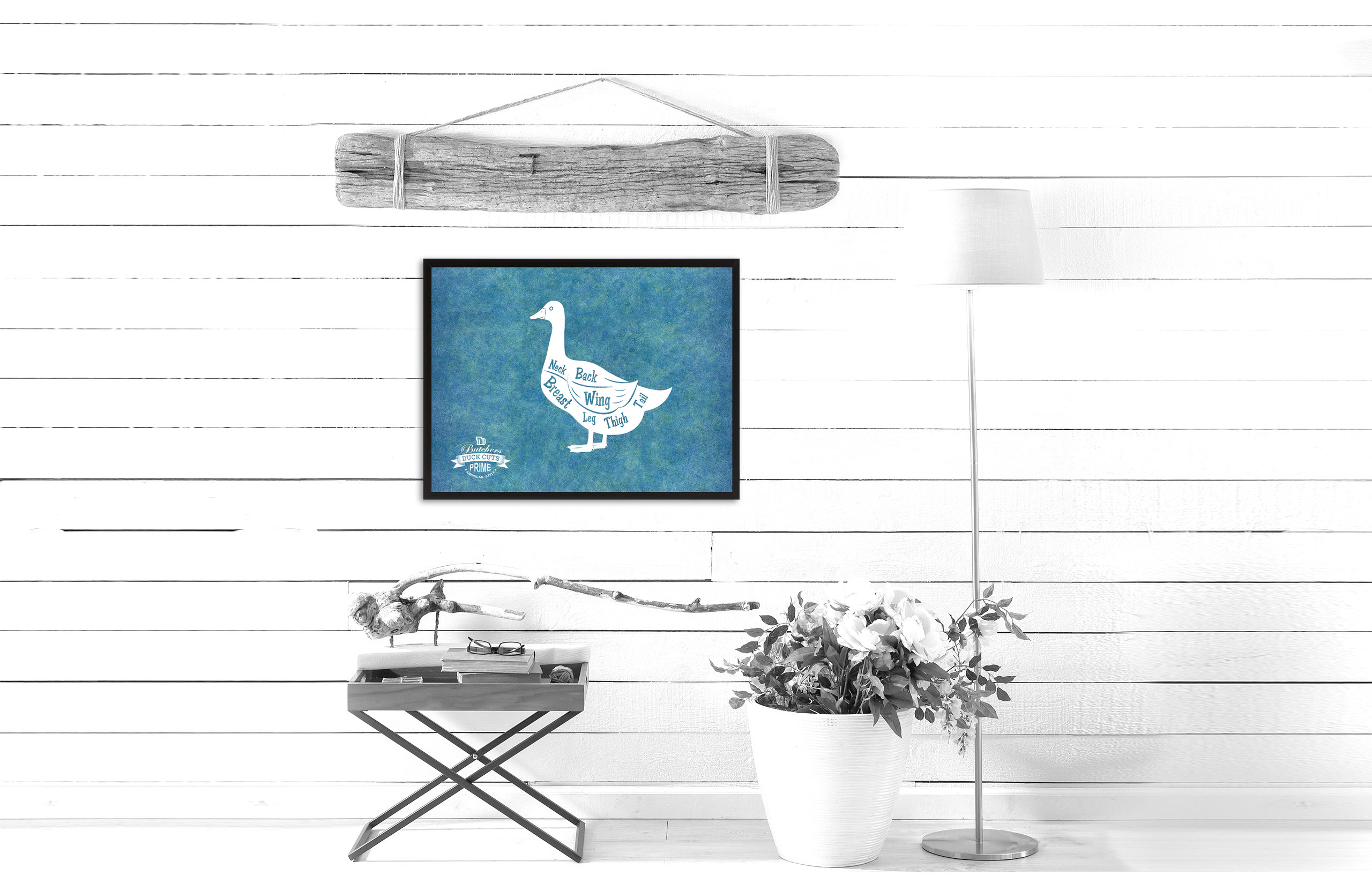 Duck Meat Cuts Butchers Chart Print on Canvas with Picture Frame, 13 ...