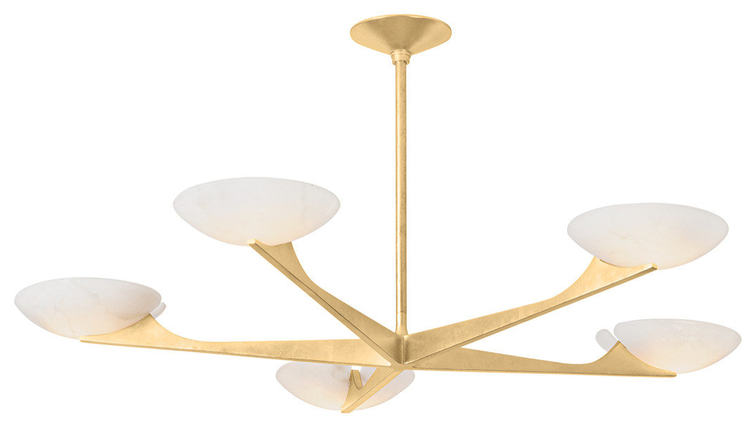 Corbett Malachite Chandelier 36.25", Vintage Gold Leaf, 5.25 ...