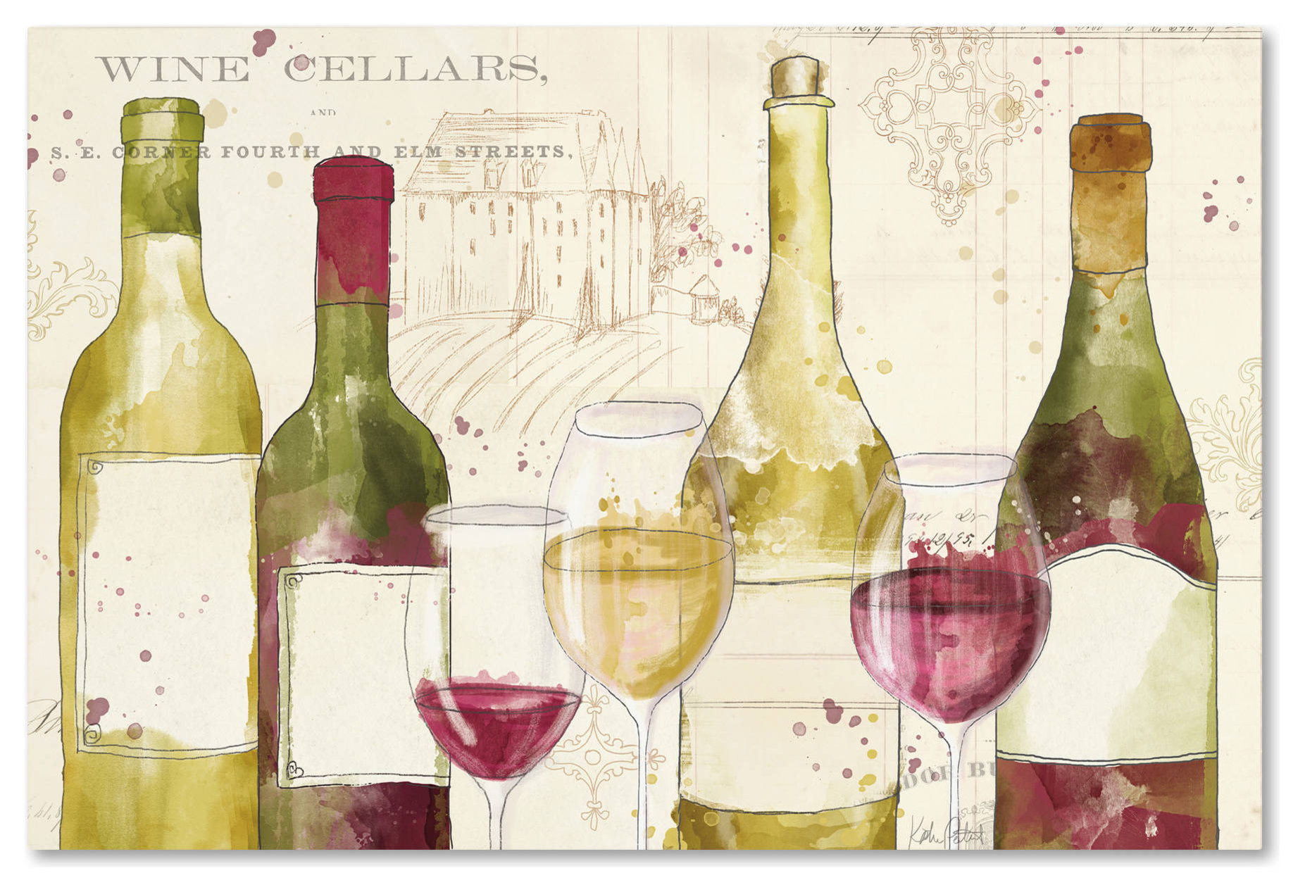 Katie Pertiet 'Chateau Winery I' Canvas Art, 30"x47" - Contemporary ...