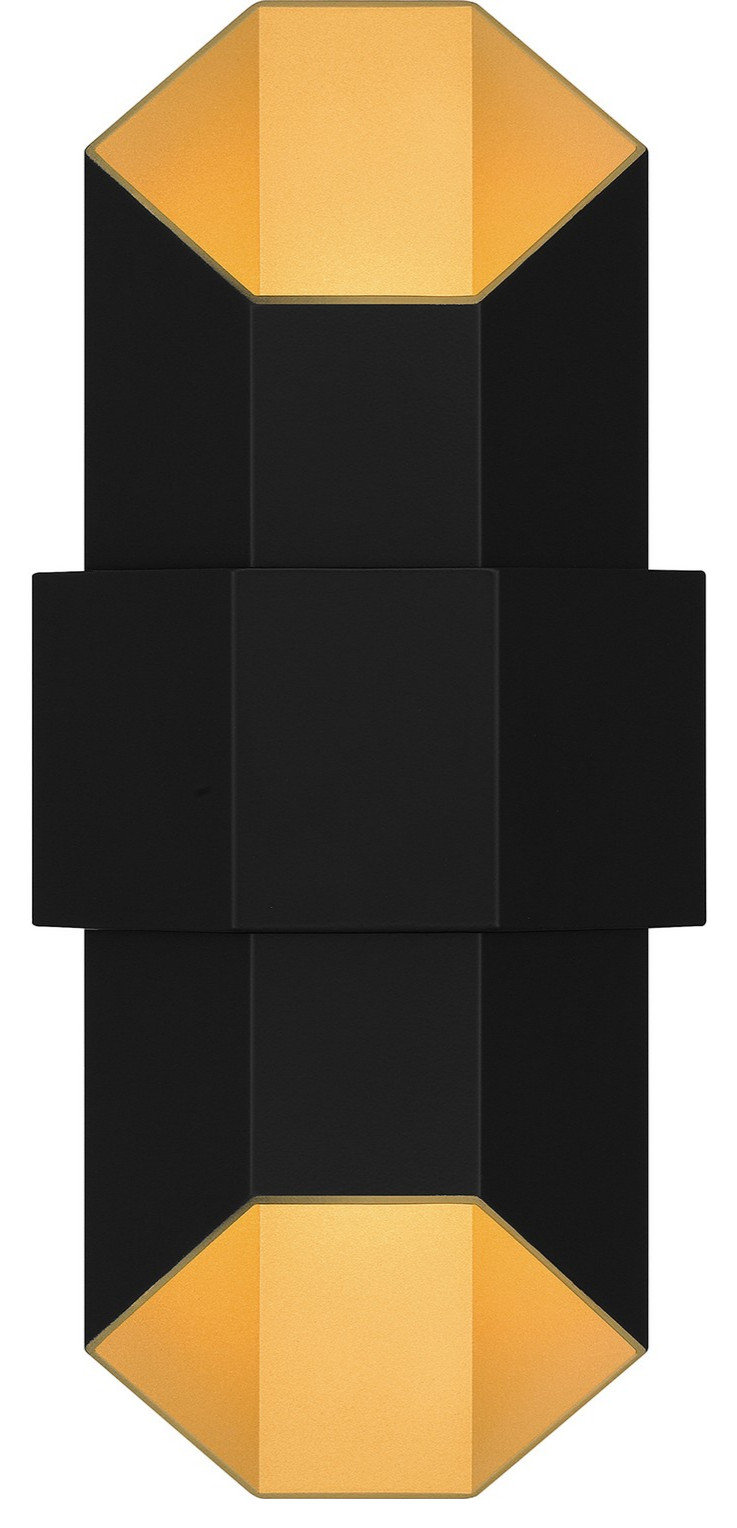 Chasm LED Outdoor Wall Mount, Matte Black Gold - Modern - Outdoor Wall ...