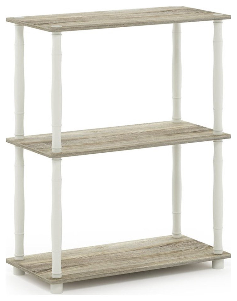 Furinno Turn-N-Tube Wood 3-Tier Shelf Display Rack with Classic Tube in ...