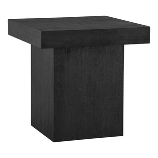 Padula Matte Black Square End Table - Transitional - Side Tables And ...