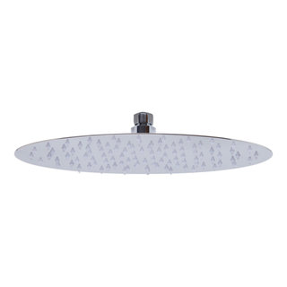 Alfi Brand 12" Oval Polished Solid Stainless Steel Ultra Thin Rain ...