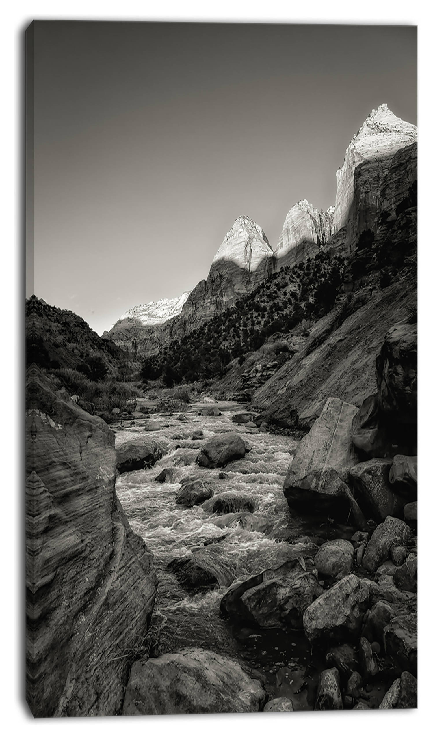 "Dark Rapid Virgin River" Landscape Photography Canvas Print, 28"x60 ...