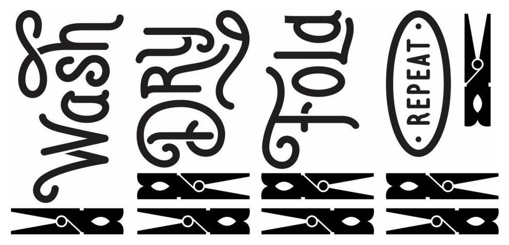 Black Wash Dry Fold Repeat Wall Decals - Contemporary - Wall Decals ...