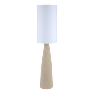42006-03-1,1 Light Sandy Grey Ceramic Floor Lamp,Brass Finished,51.5"H ...