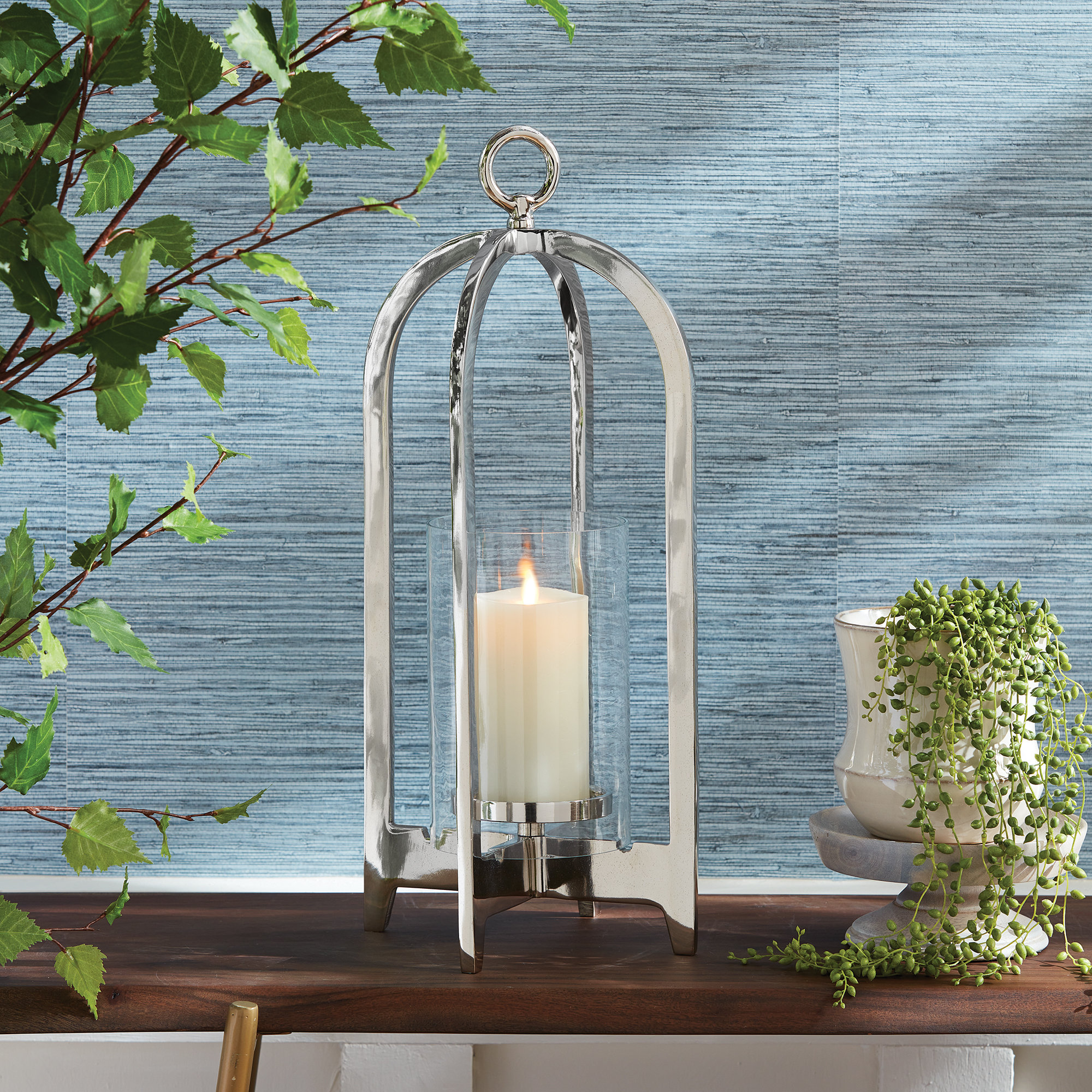 Senza Lantern, 8.75x8.75x19.5 - Transitional - Candleholders - by Napa ...