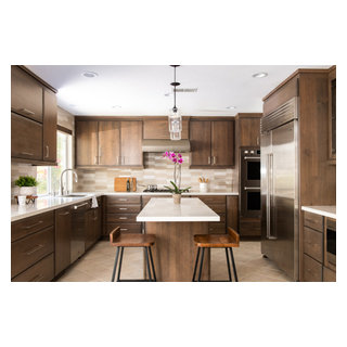 Transitional Kitchen Renovation with Island - Transitional - Kitchen ...
