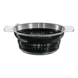 Rosle Black Silicone 9.4 Inch Collapsible Colander - Contemporary ...