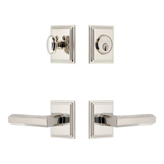 Grandeur Carre Square Rosette Entry Set with Carre Lever - Transitional ...