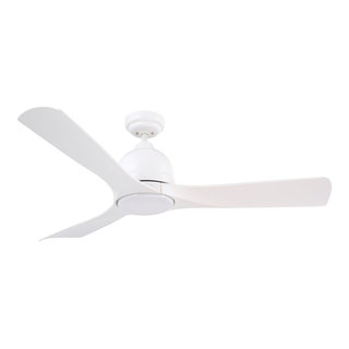 Volta 54" Ceiling Fan Satin White Opal Matte Glass, 54" - Transitional ...