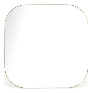 Bellvue Large Square Mirror - Polished Brass - Contemporary - Wall ...