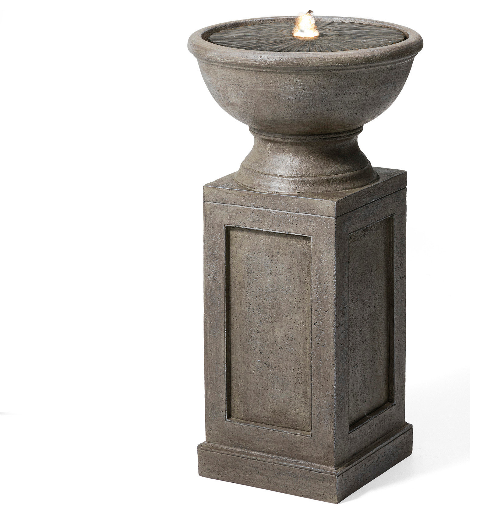 Embossed Texture Pedestal Polyresin Fountain - Traditional - Outdoor ...