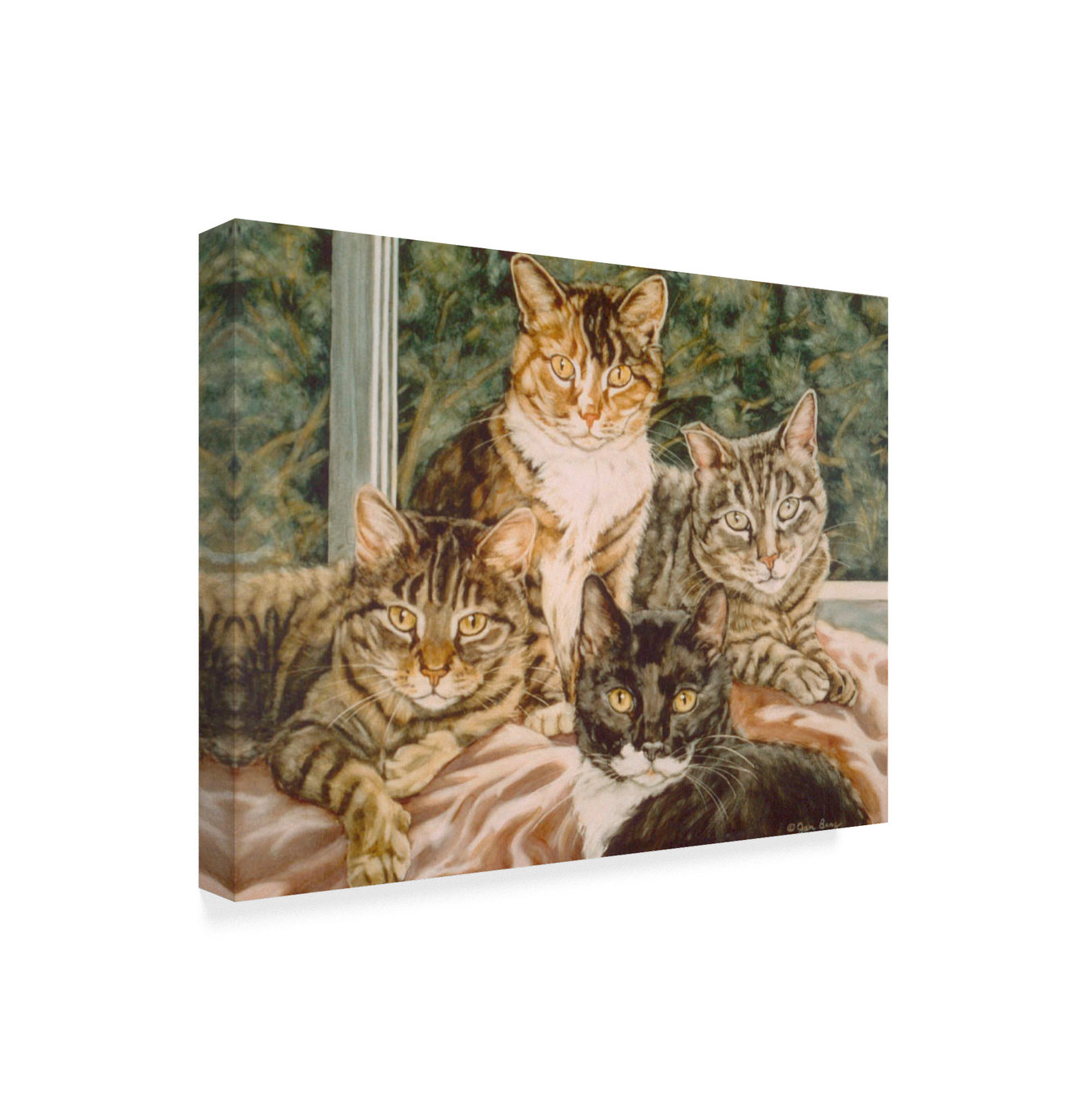 Jan Benz 'The Gang Kitties' Canvas Art, 32"x24" - Contemporary - Prints ...