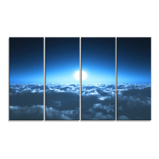 "Night Flight above Clouds" Metal Wall Art, 48"x28" - Contemporary ...
