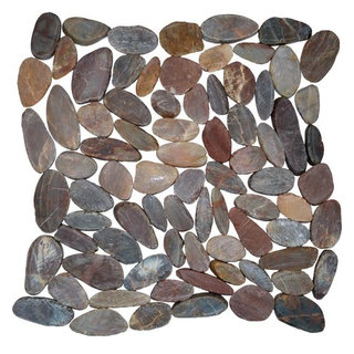 Sliced Red Pebble Tile - Contemporary - Mosaic Tile - by Coverall Stone ...