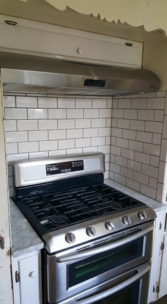Tiling around the stove