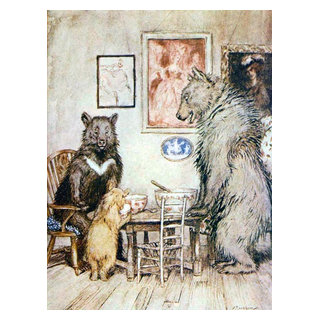 Tile Mural The Three Bears By Arthur Rackham, 6"x8", 6"x8 ...