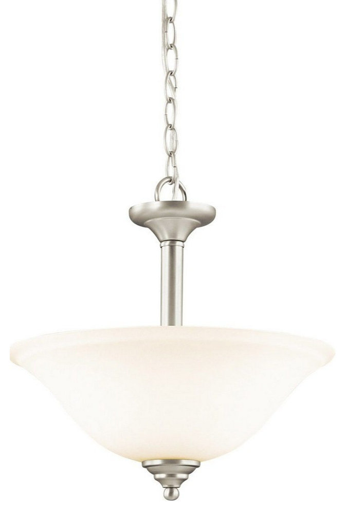 2 Light Contemporary Decorative Inverted Pendant Light Fixture Satin ...