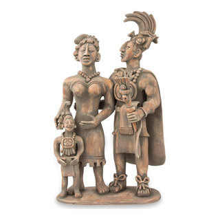 NOVICA Maya King Pacal And His Family And Ceramic Sculpture - Tropical ...