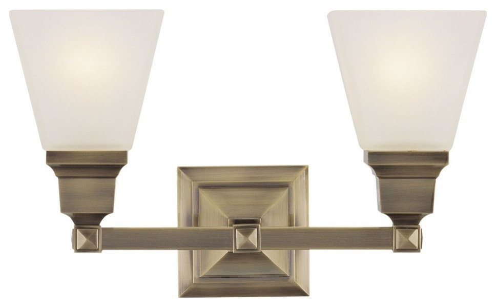 2 Light Bathroom Light in New Traditional Style - 15 Inches wide by 9.5 ...