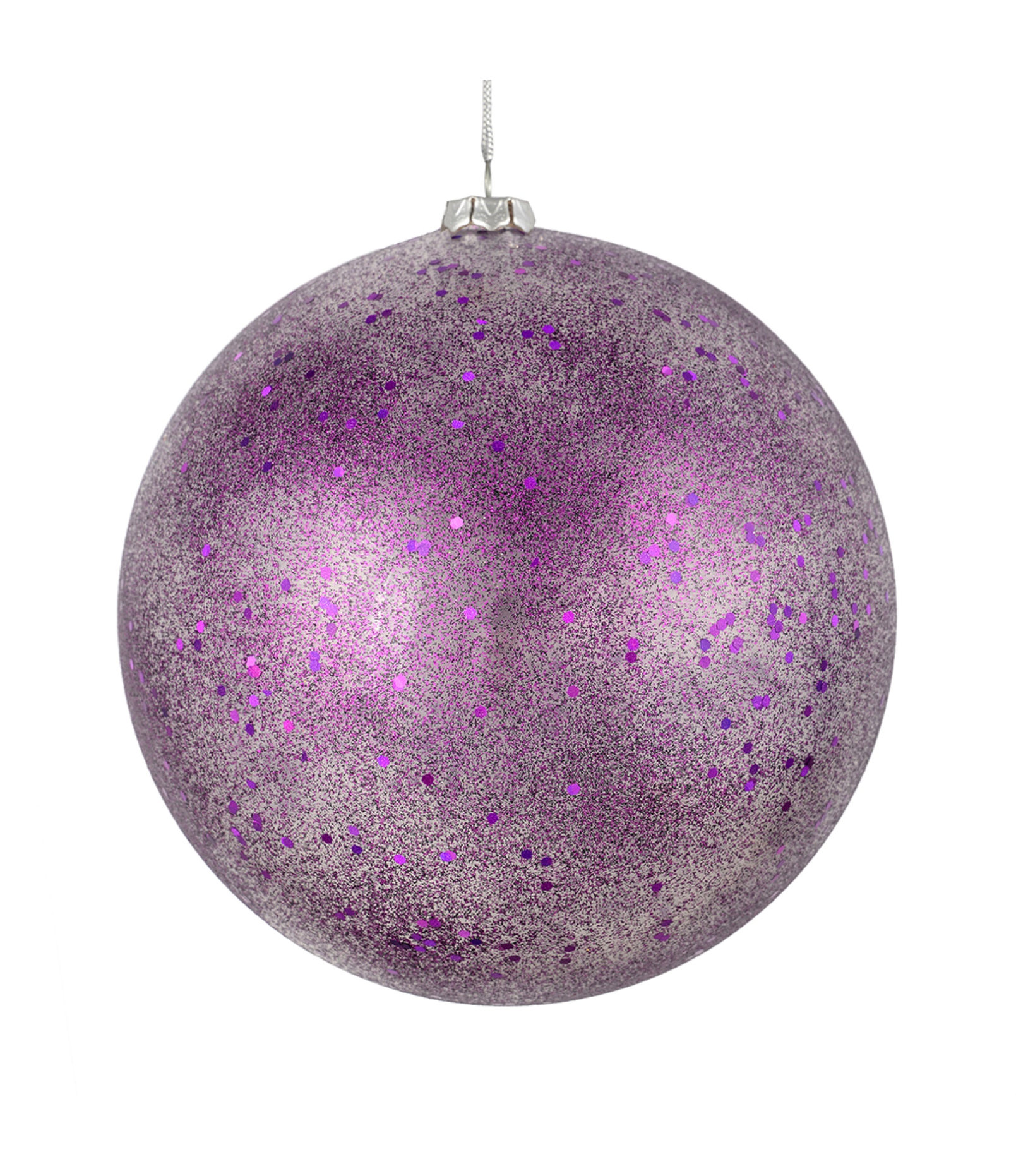 8" Plum Glitter Clear Ball 2-Pack - Contemporary - Christmas Ornaments ...
