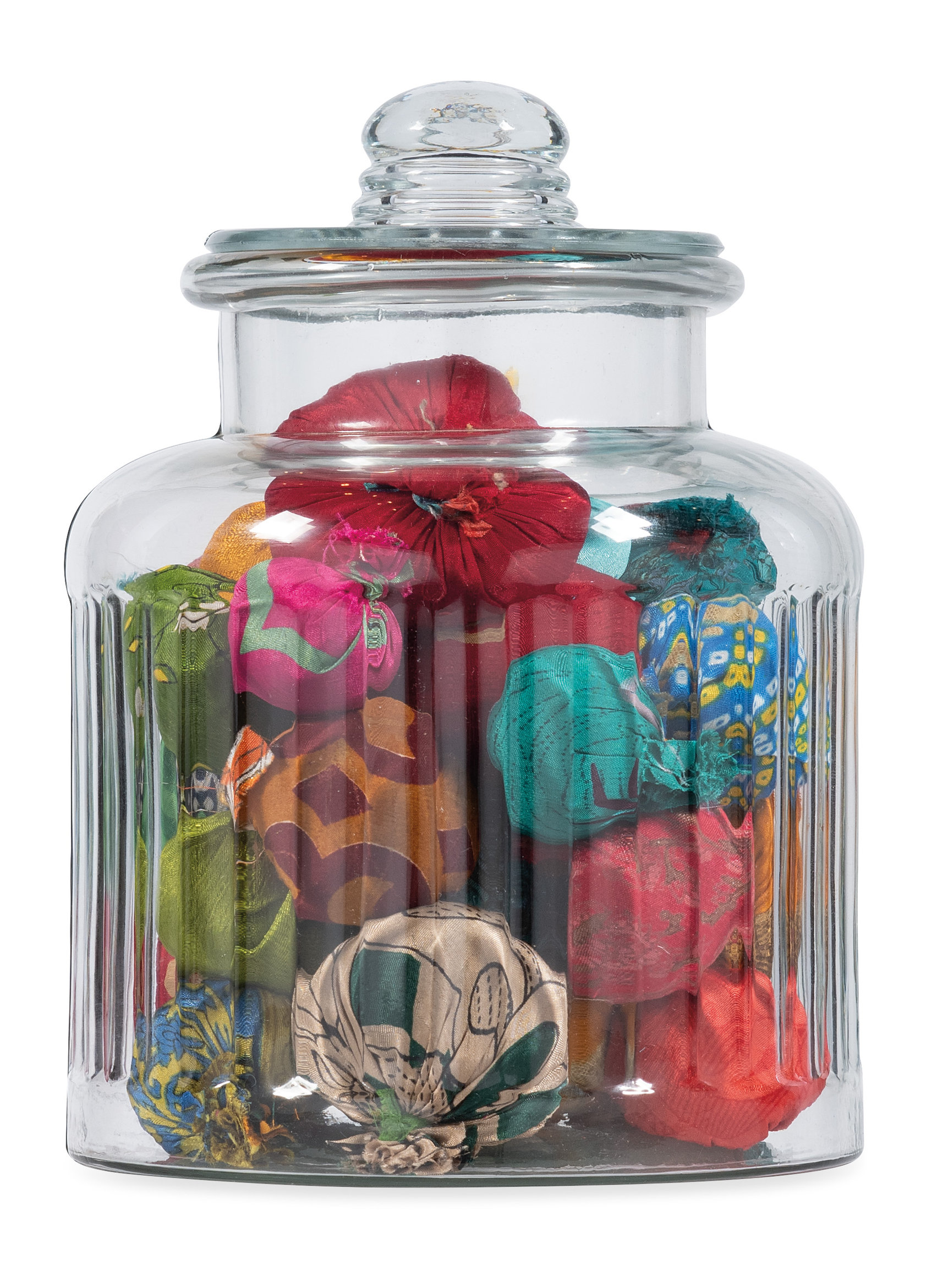 Glass Jar Decor With Textile Balls - Contemporary - Decorative Jars And ...