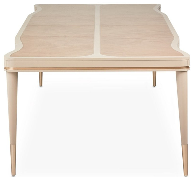 Michael Amini Malibu Crest Rectangular Wood Dining Table - Blush ...