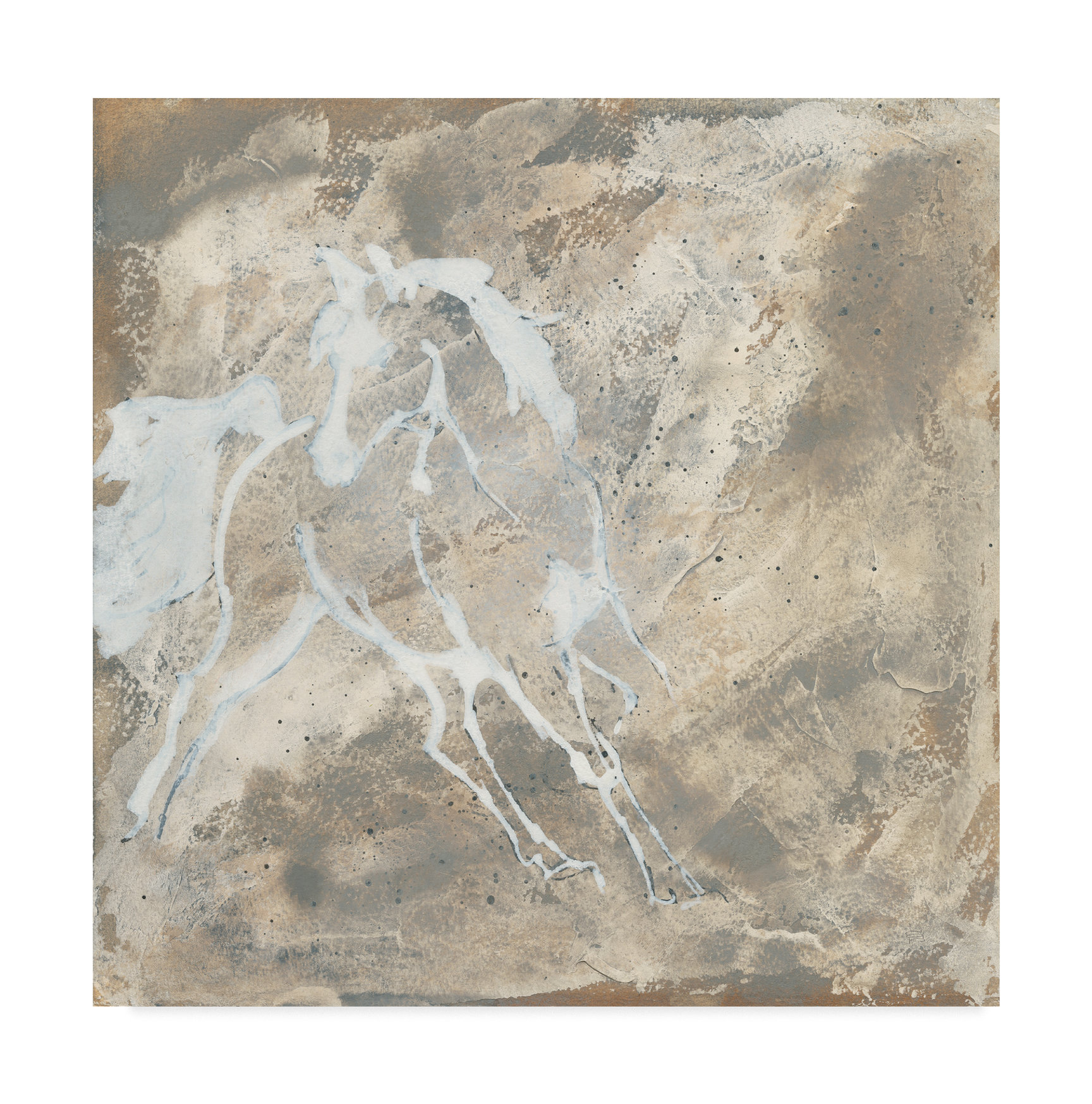 Chris Paschke 'White Horse I' Canvas Art, 24"x24" - Contemporary ...