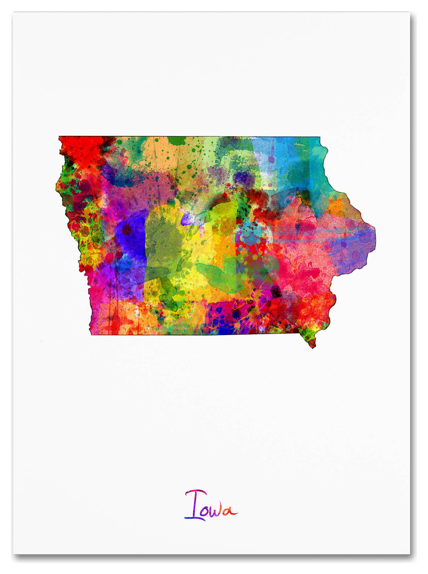 "Iowa Map" Canvas Art by Michael Tompsett, 24"x32" - Traditional ...