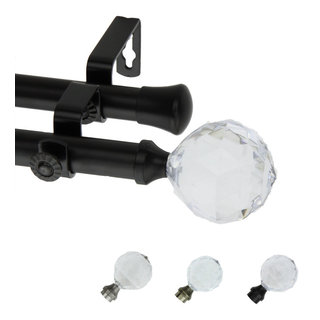 Twinkle 13/16" Diameter Double Curtain Rod, 28-48" - Contemporary ...