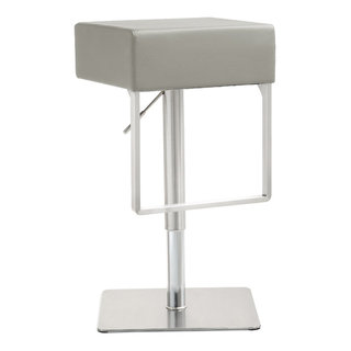Seville Light Grey Adjustable Barstool - Contemporary - Bar Stools And ...