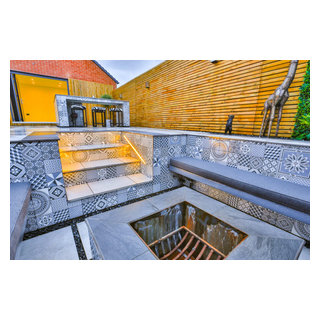 The Sunken Fire Pit & Garage Conversion Project - Modern ...