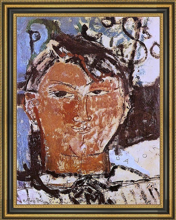 Amedeo Modigliani Portrait of Pablo Picasso - 18" x 24" Framed Premium ...