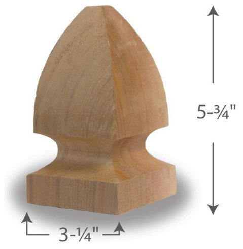 French Gothic Finial for a 4" Post, 4" - Transitional - Stair Parts ...