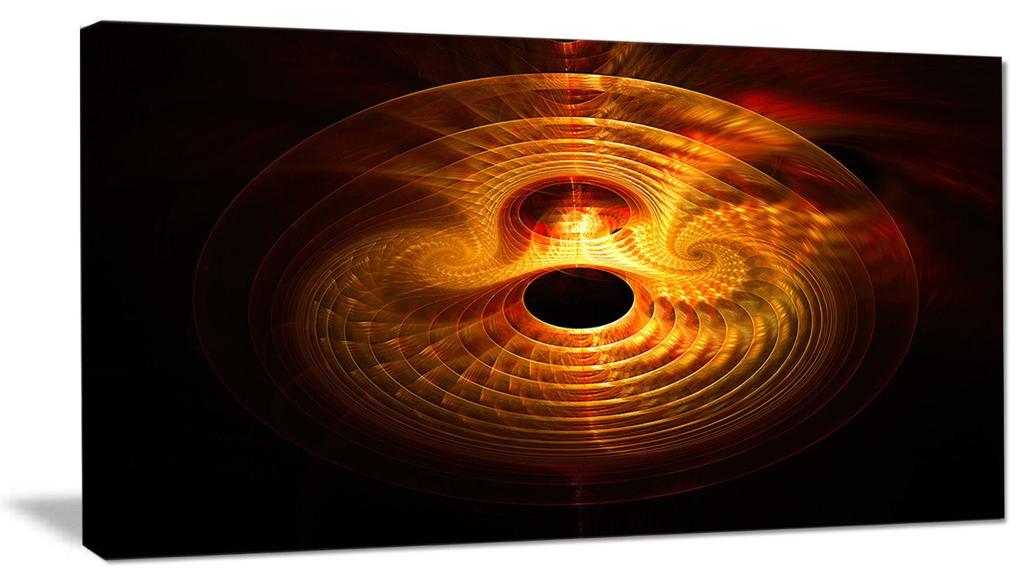 Bright Yellow Magical Lights, Abstract Art on Canvas, 32"x16"x1 ...