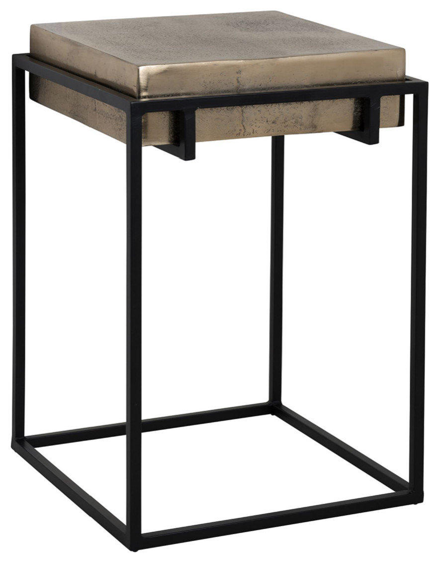Rustic Aluminum End Table | OROA Calloway - Industrial - Side Tables ...